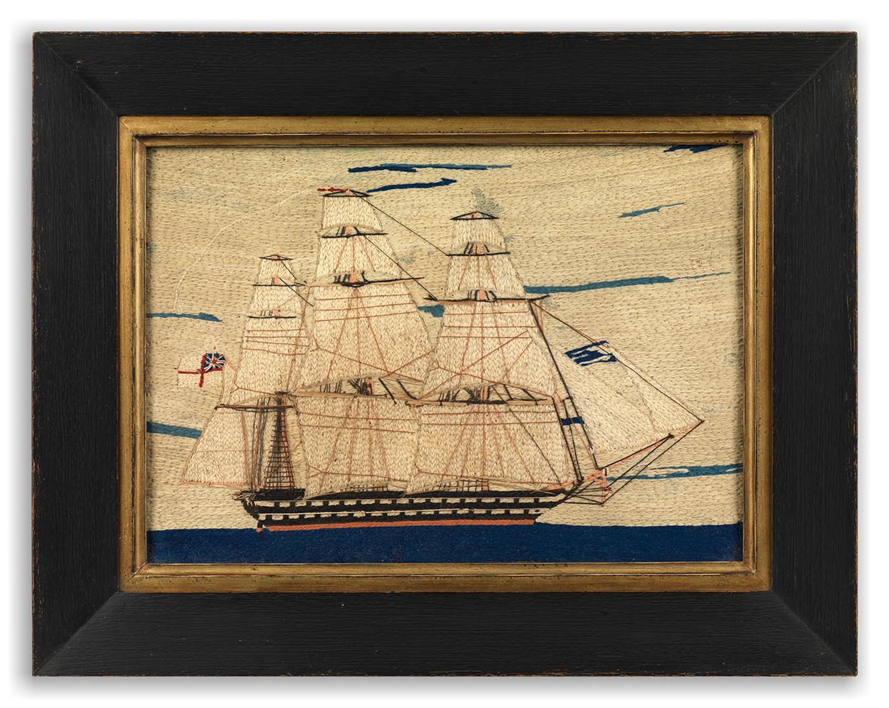 Fine Small Sailorwork Ship Portrait – Robert Young Antiques