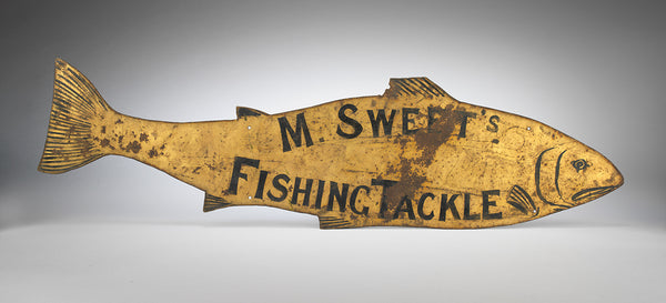 Documentary Double-Sided Folk Art Fishing Tackle Trade Sign - Robert ...