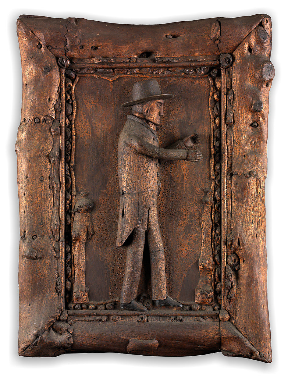 Extraordinary Folk Art Carved Full Length Portrait Panel - Robert Young ...