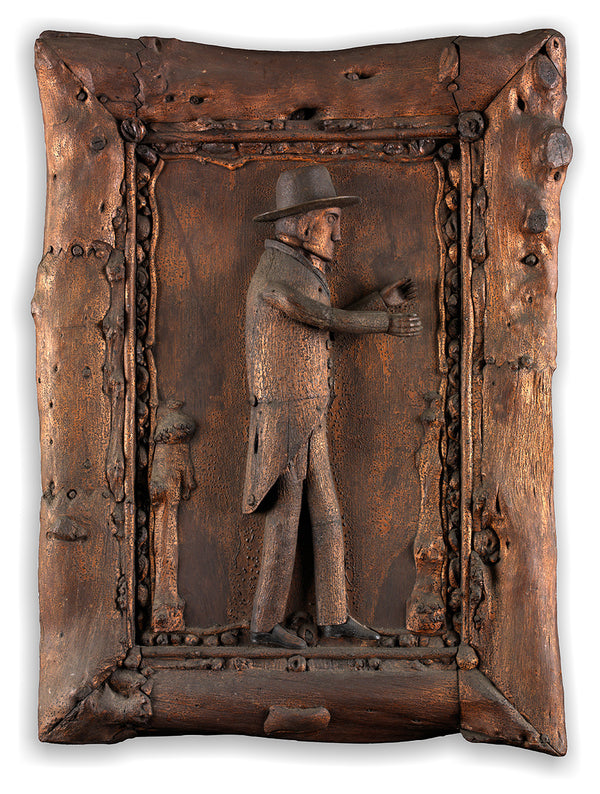 Extraordinary Folk Art Carved Full Length Portrait Panel - Robert Young ...