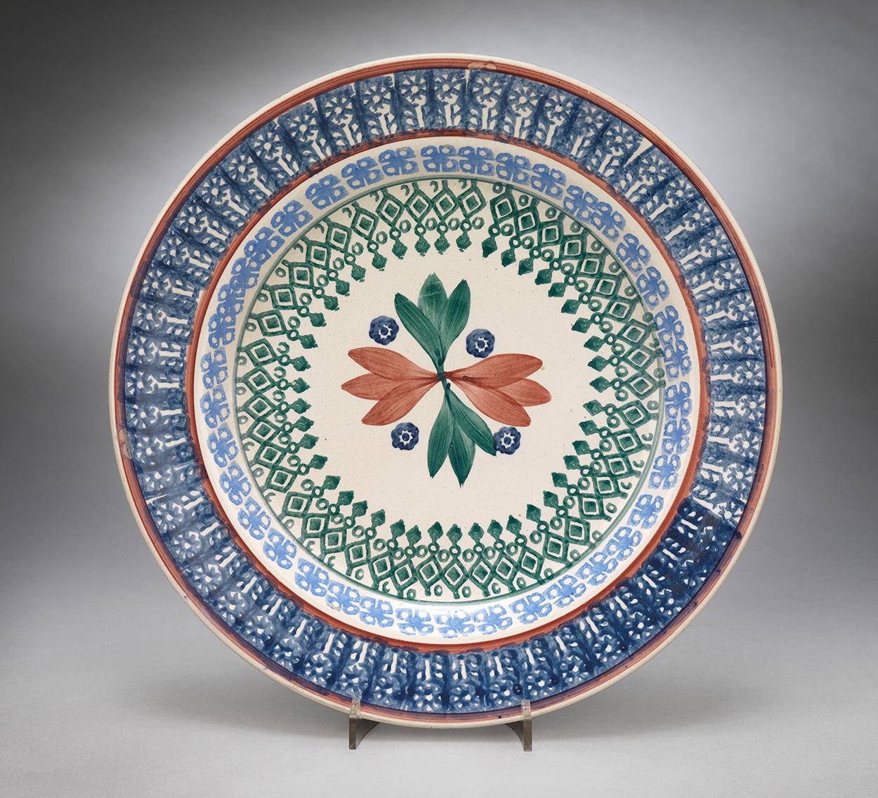 Large Spongeware Serving Plate – Robert Young Antiques