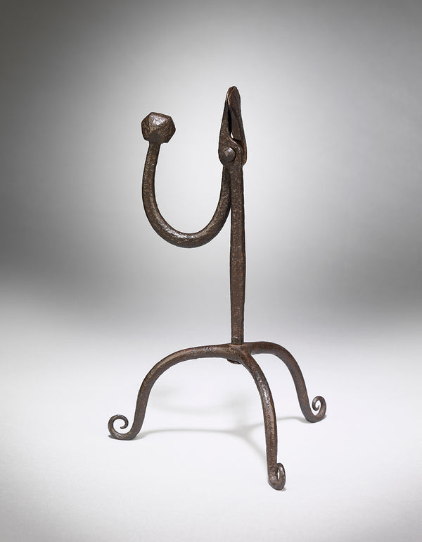 Rare Scroll Foot Tripod Rushlight Nip - Robert Young Antiques