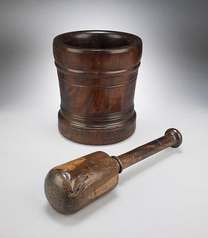 Antique Folk Art Wood Mortar - Robert Young Antiques