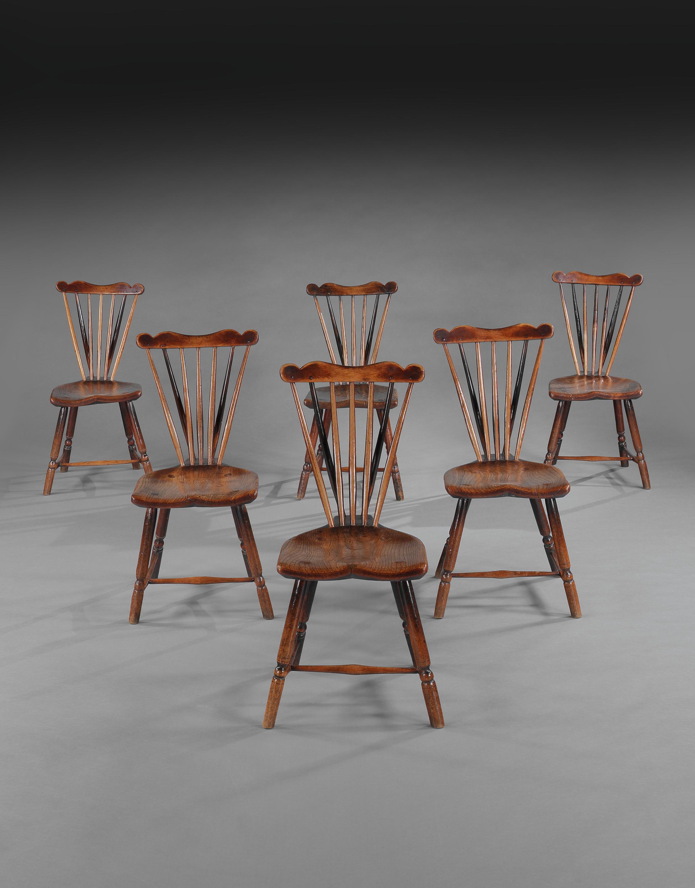 Exceptional Set of Rare Early Georgian Fan Back Windsor Chairs – Robert ...