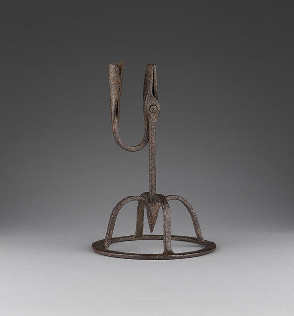 Early Primitive Crown Based Rushlight Nip and Candleholder - Robert ...